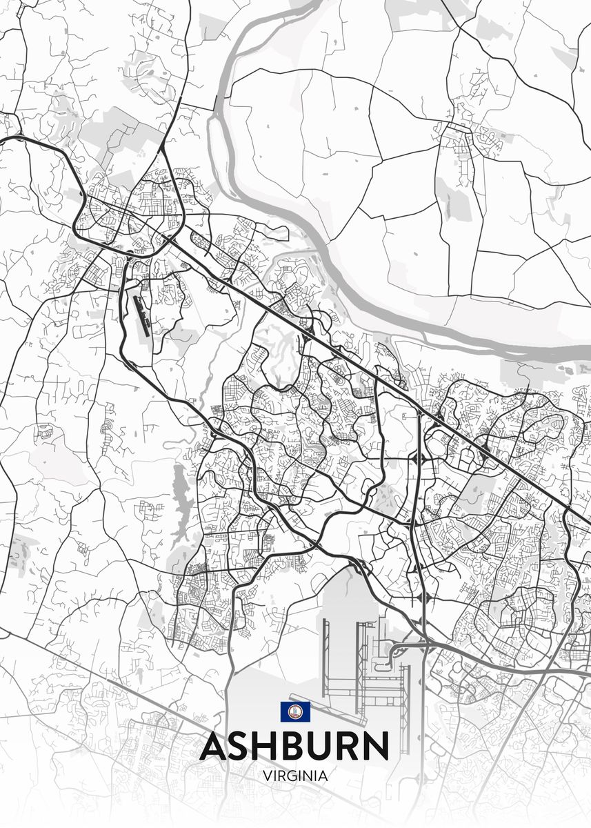 'Ashburn VA' Poster, picture, metal print, paint by IMR Designs | Displate