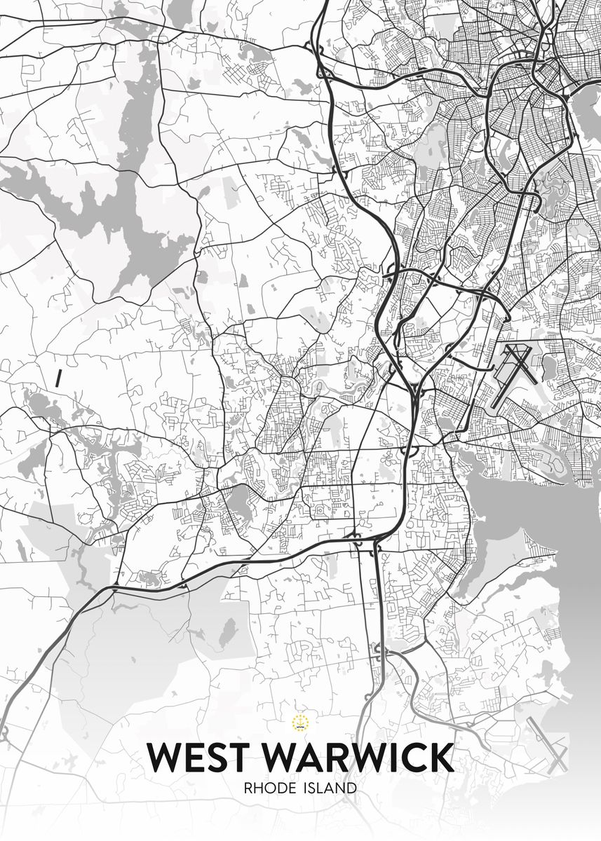 'West Warwick RI' Poster, picture, metal print, paint by IMR Designs ...