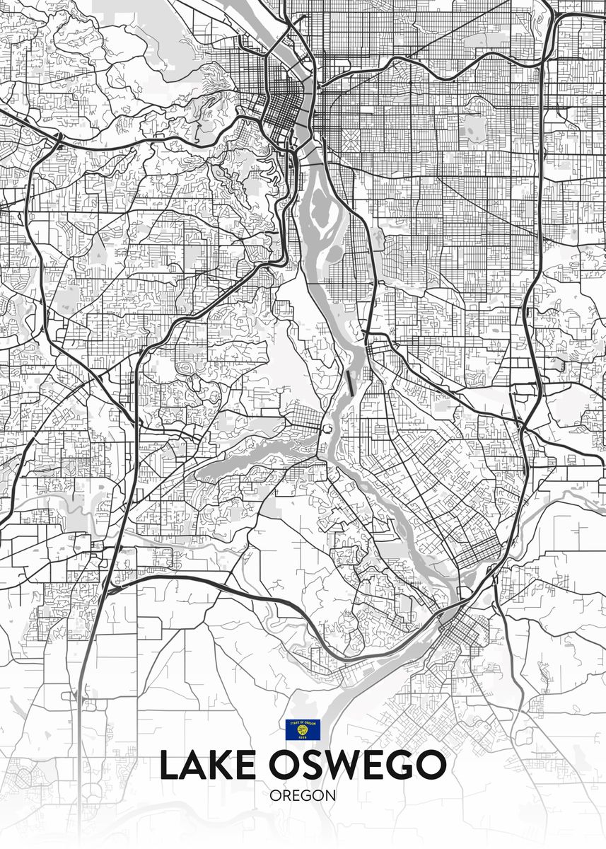 'Lake Oswego OR' Poster, picture, metal print, paint by IMR Designs ...