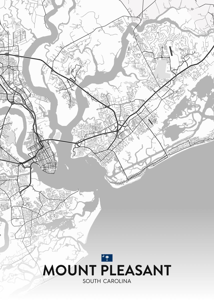 'Mount Pleasant SC' Poster, picture, metal print, paint by IMR Designs ...