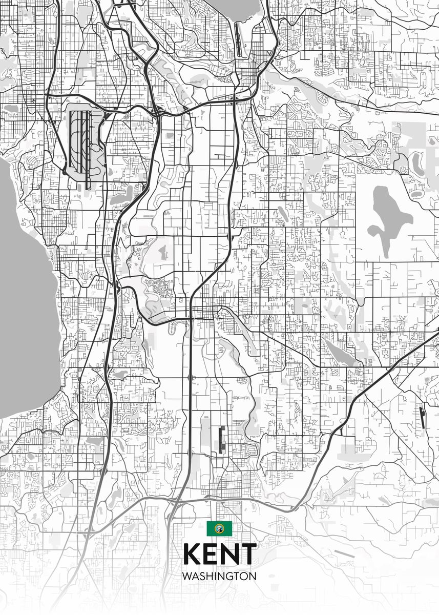 'Kent WA' Poster, picture, metal print, paint by IMR Designs | Displate