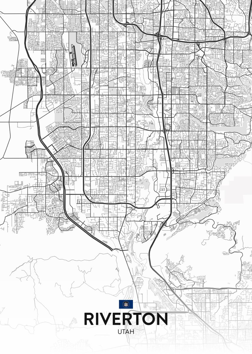 'Riverton UT' Poster, picture, metal print, paint by IMR Designs | Displate