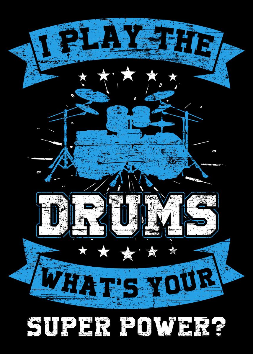 'Drums Superpower' Poster, picture, metal print, paint by Cooldruck ...