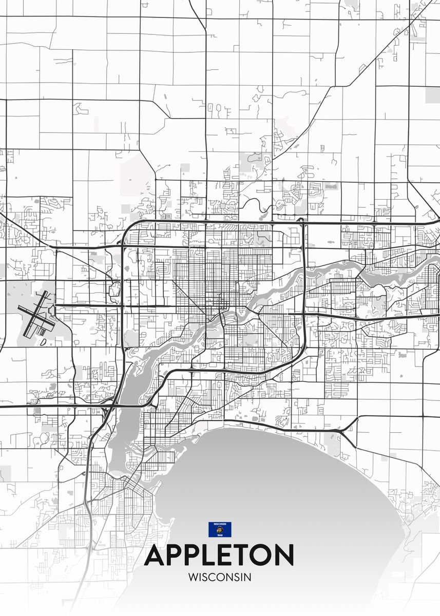 'Appleton WI' Poster, picture, metal print, paint by IMR Designs | Displate