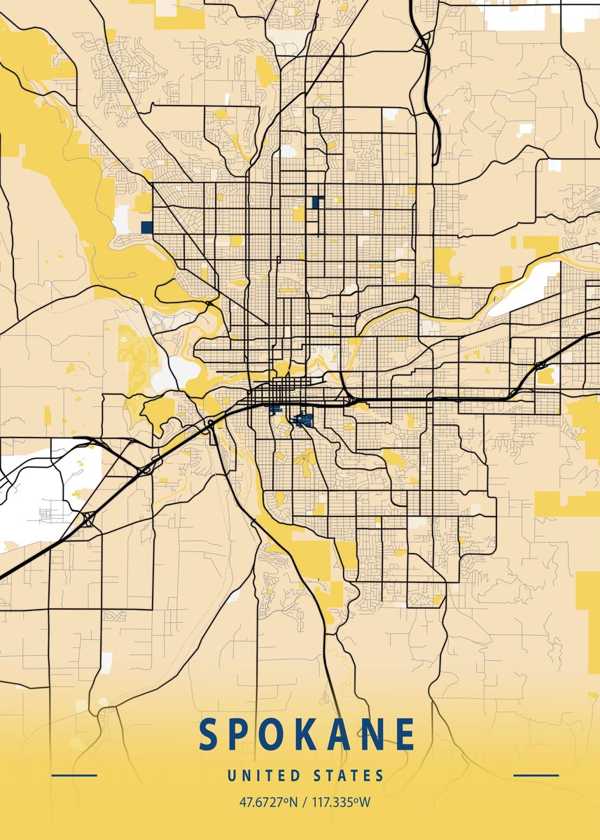 'Spokane' Poster, picture, metal print, paint by Shiva121 | Displate