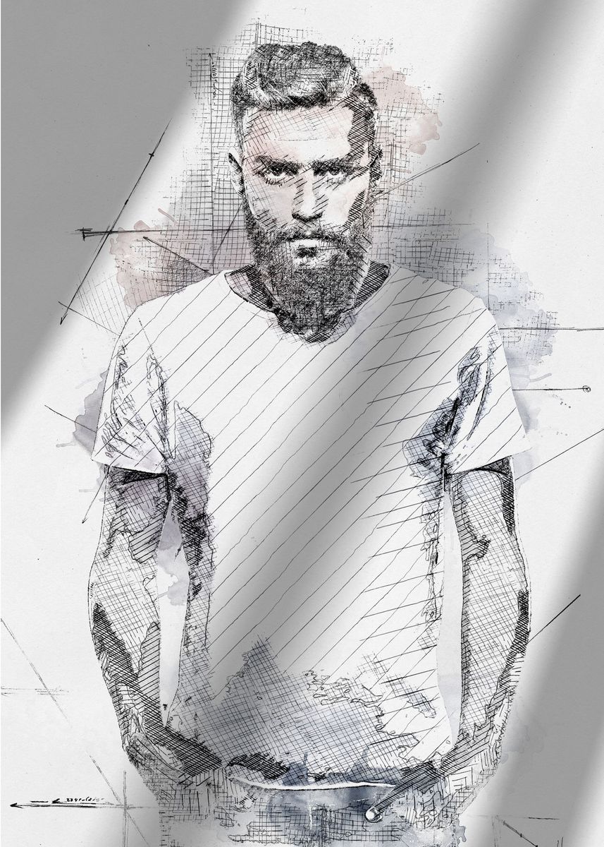 'Man' Poster, picture, metal print, paint by RelDesign | Displate