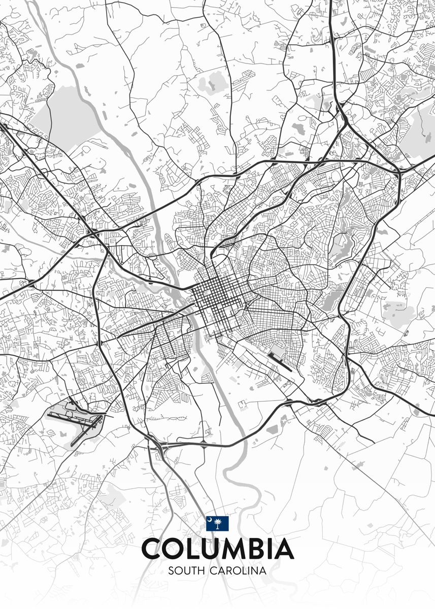 'Columbia SC' Poster, picture, metal print, paint by IMR Designs | Displate