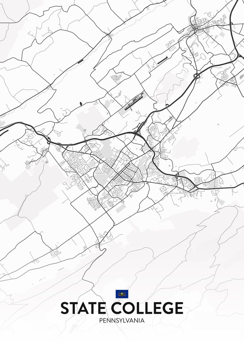 'State College PA' Poster, picture, metal print, paint by IMR Designs ...