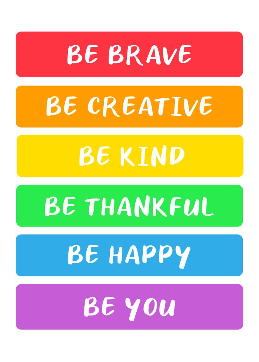 'Inspirational kids rainbow' Poster, picture, metal print, paint by ...