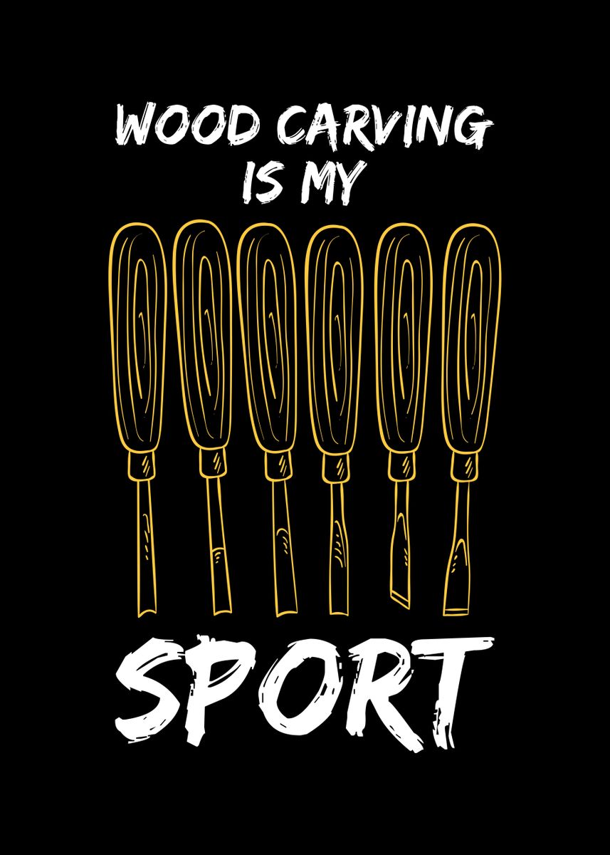 'Wood Carving' Poster, picture, metal print, paint by Shiva121 | Displate