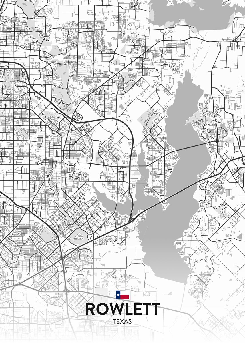 'Rowlett TX' Poster, picture, metal print, paint by IMR Designs | Displate