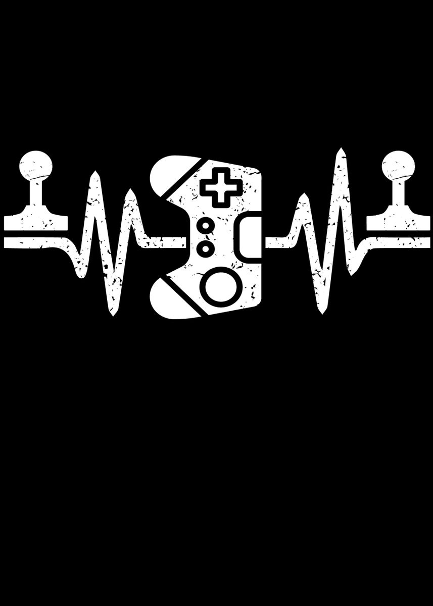 'Gaming Heartbeat' Poster, picture, metal print, paint by ZS C O M M E ...