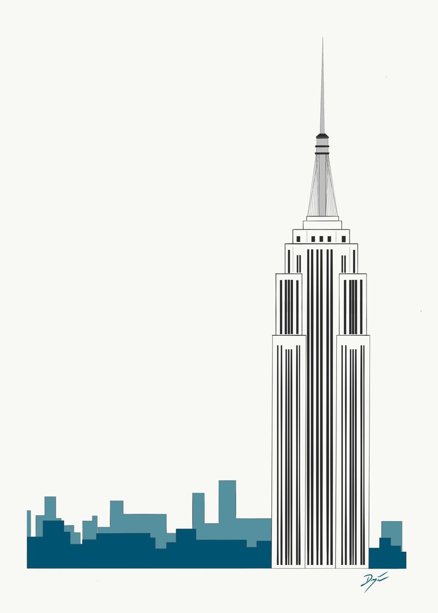 'Empire State Building' Poster by Antonin Bruneau | Displate