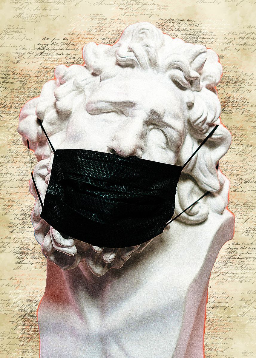 'Put on your greek god mask' Poster, picture, metal print, paint by ...