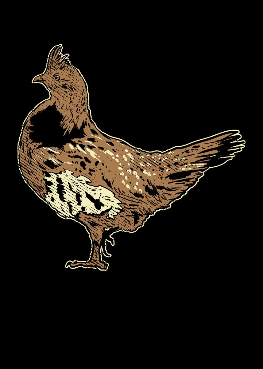 'Ruffed Grouse' Poster, picture, metal print, paint by Shiva121 | Displate