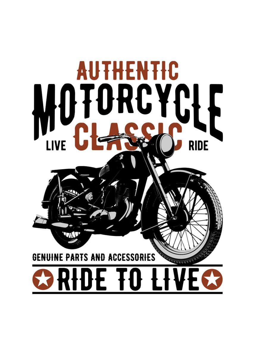 'Classic Mororcycle' Poster, picture, metal print, paint by ...