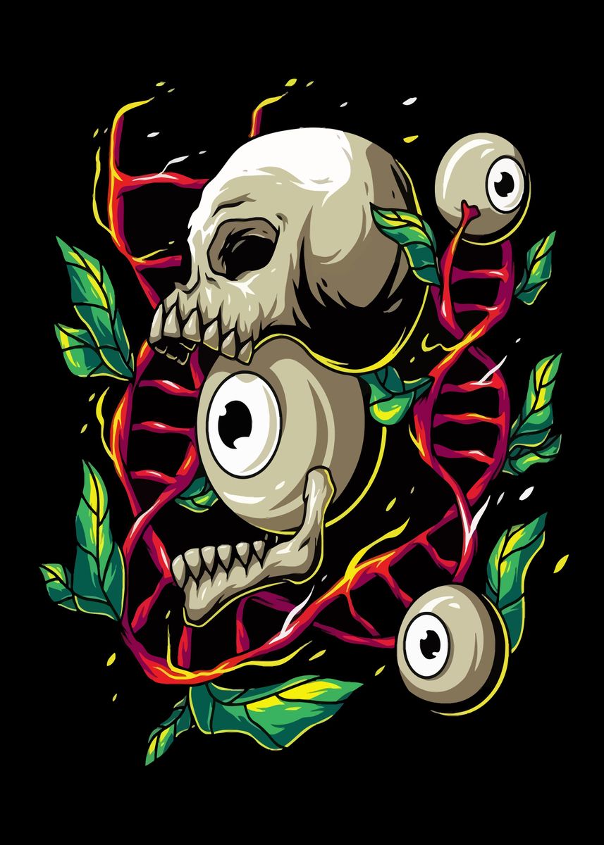 'Surreal skull' Poster, picture, metal print, paint by Nice Pictures ...