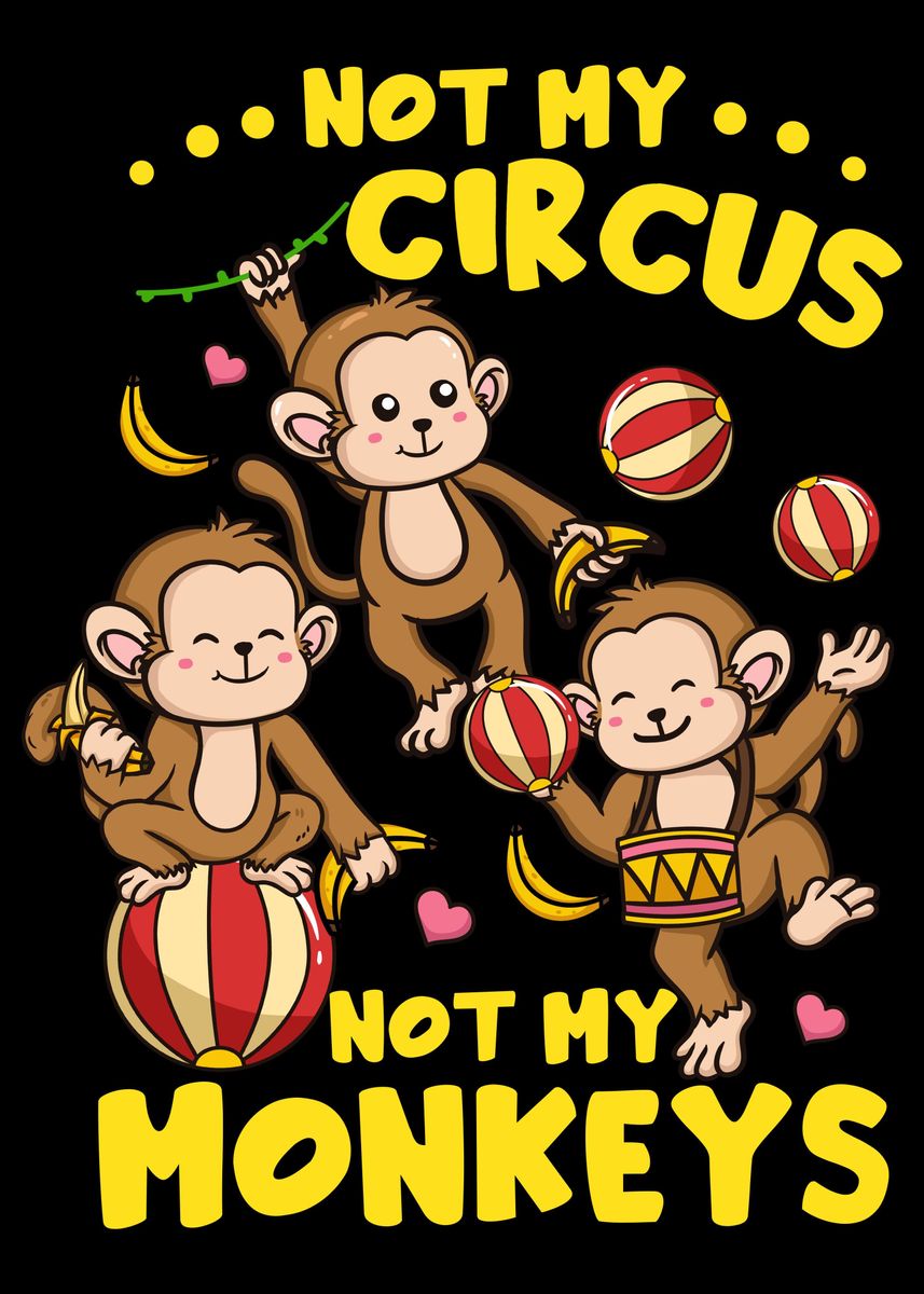 'Circus Monkey' Poster, picture, metal print, paint by BLVCKPLATE ...