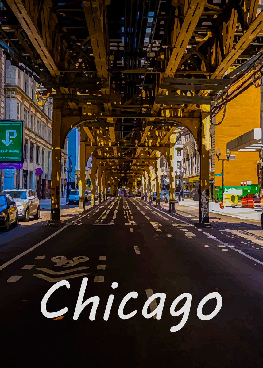 'Chicago Streets' Poster, picture, metal print, paint by Ryan Kasko ...