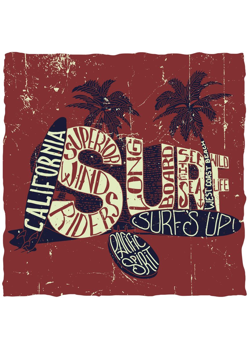 'California Surf' Poster by MisterGoose | Displate