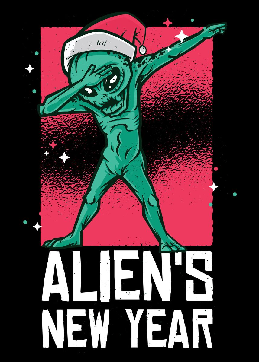 'Dabbing Alien Extraterrest' Poster, picture, metal print, paint by ...