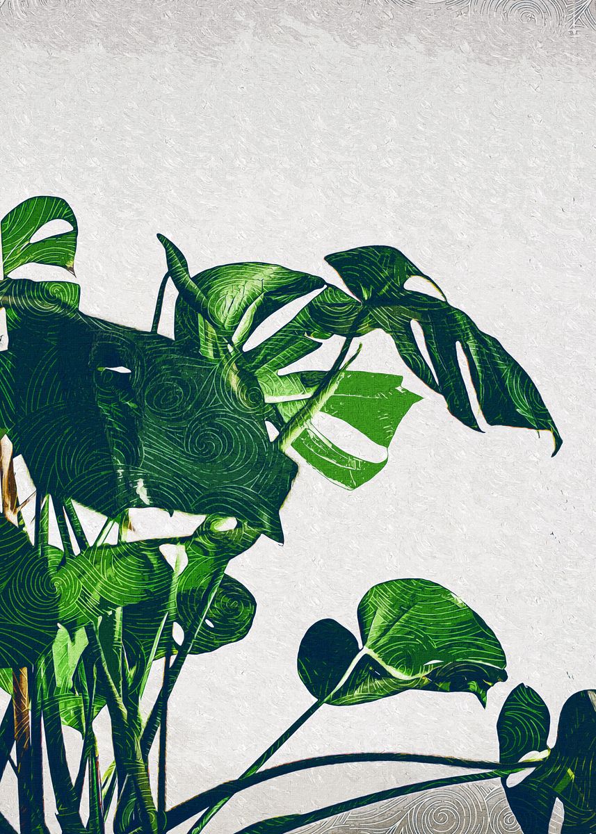'Monstera Leaves 6 Abstract' Poster, picture, metal print, paint by ...