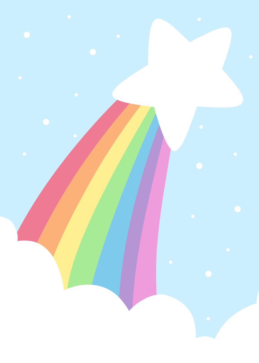 'Star rainbow pastel' Poster by Yahya Art | Displate