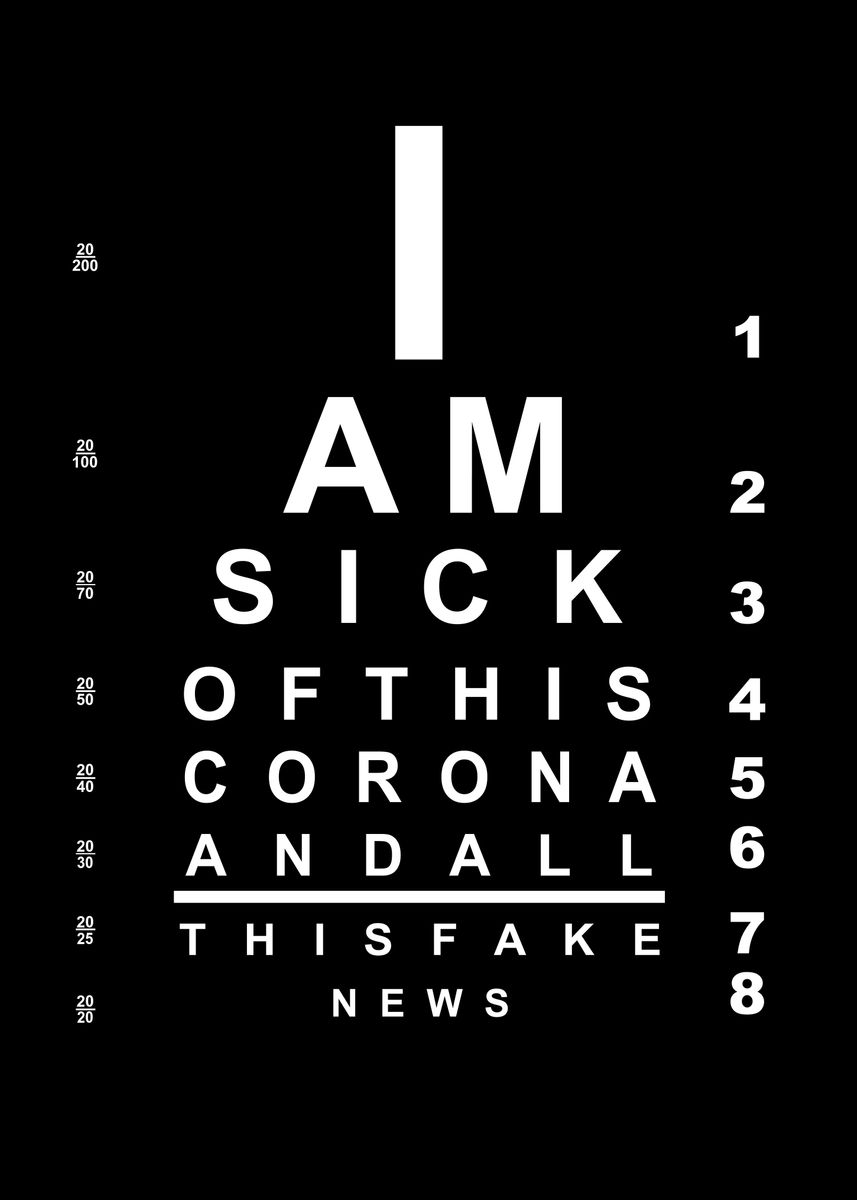 'Corona eye chart' Poster by HomeStead Digital | Displate