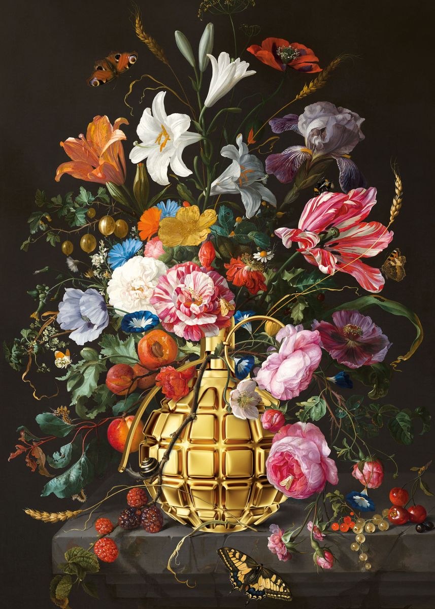 'FLOWER GRENADE' Poster, picture, metal print, paint by Artistic Lab ...