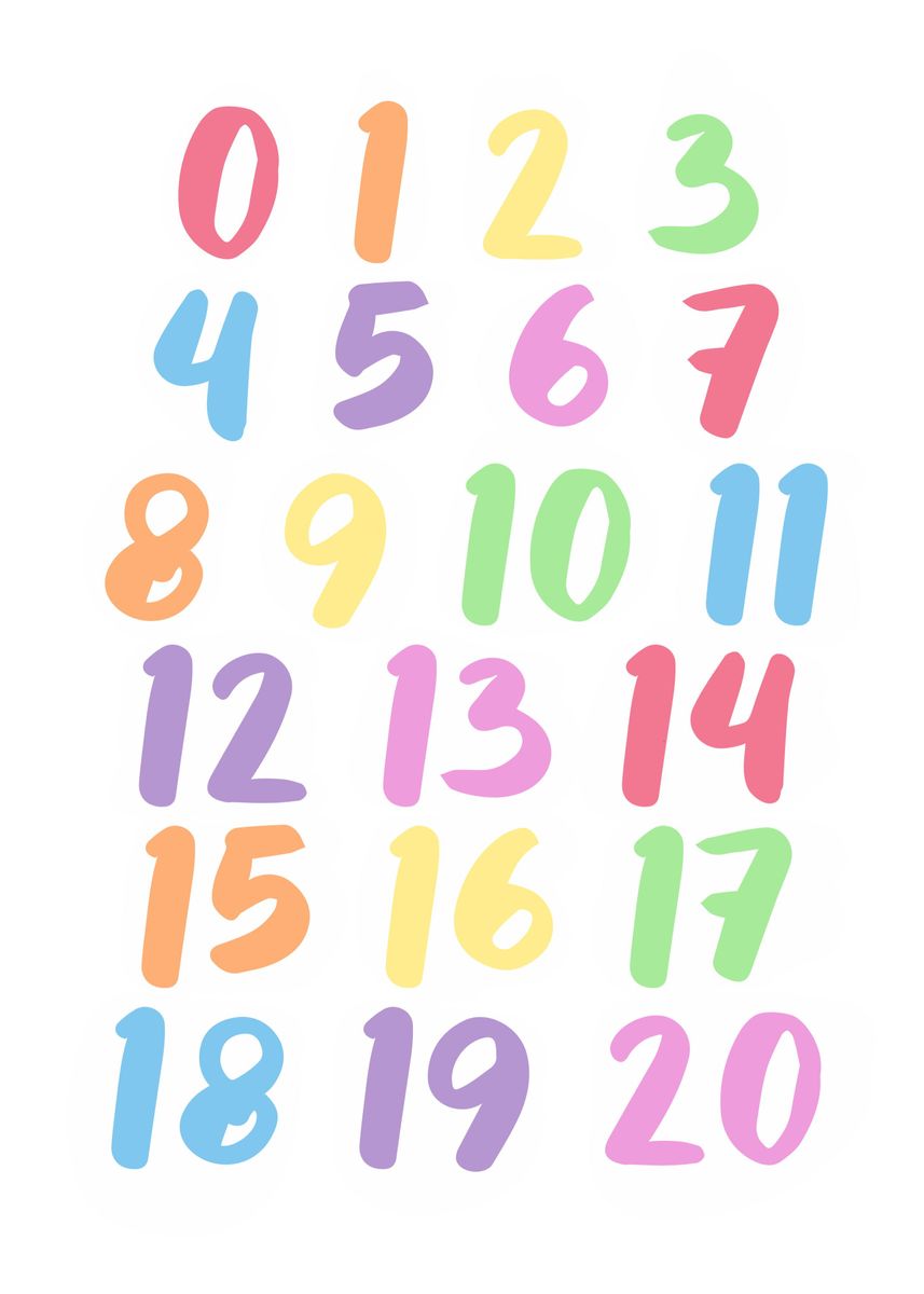 'Number rainbow' Poster, picture, metal print, paint by Yahya Art ...