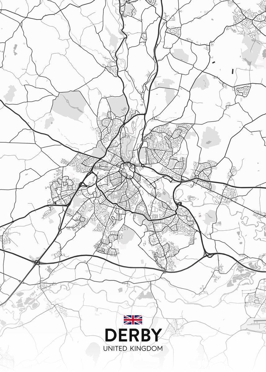 'Derby UK' Poster, picture, metal print, paint by IMR Designs | Displate
