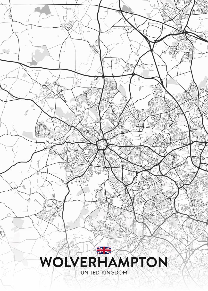 'Wolverhampton UK' Poster, picture, metal print, paint by IMR Designs ...