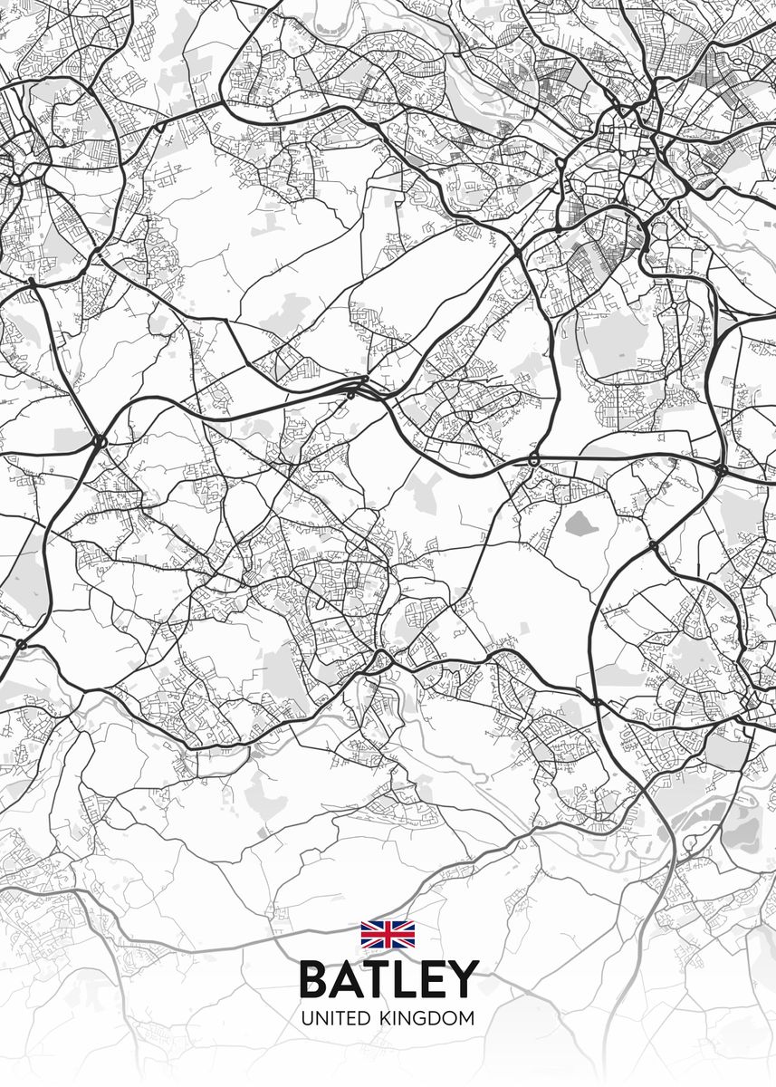 'Batley UK' Poster, picture, metal print, paint by IMR Designs | Displate