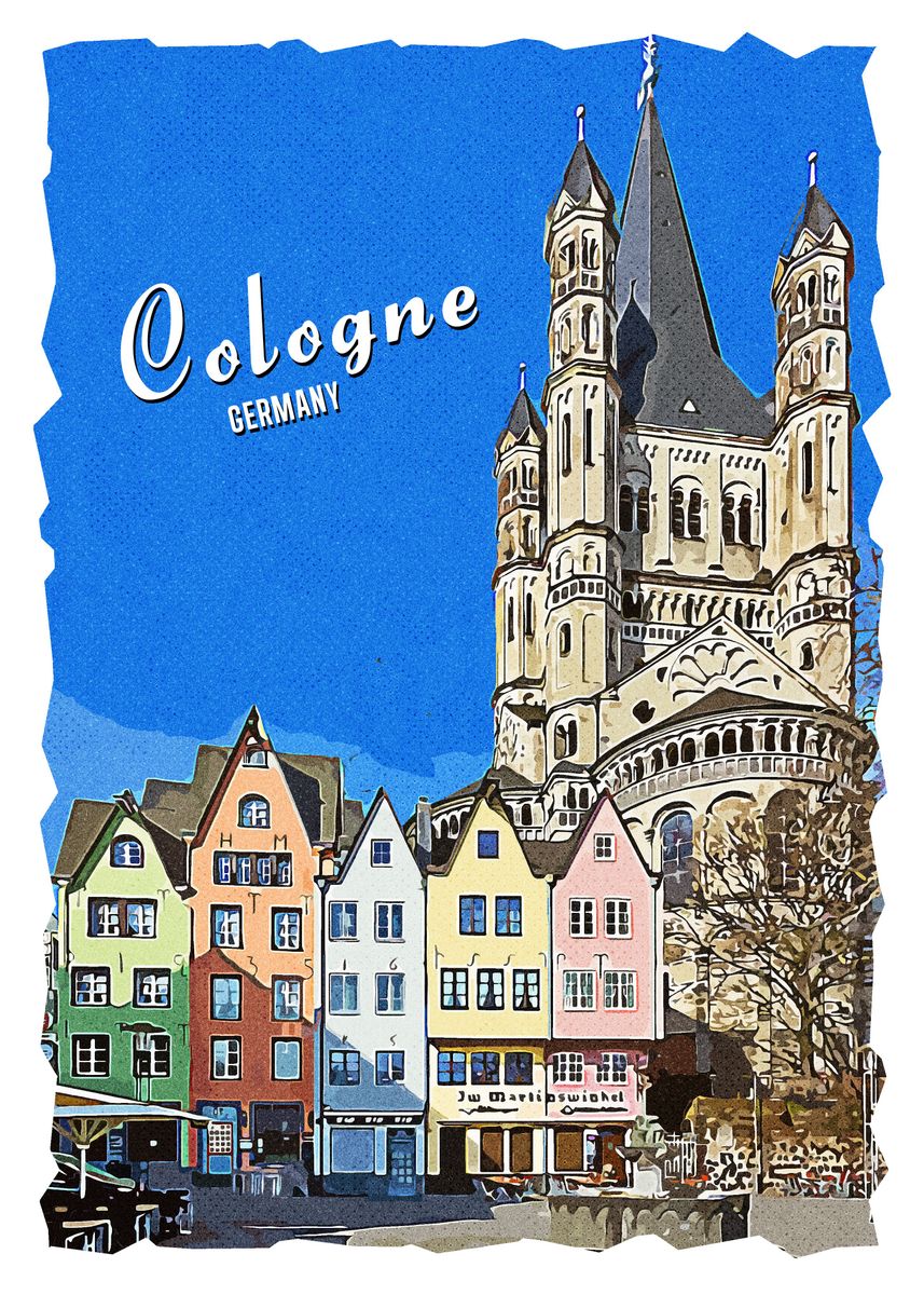 'Cologne' Poster, picture, metal print, paint by Printed Artings | Displate
