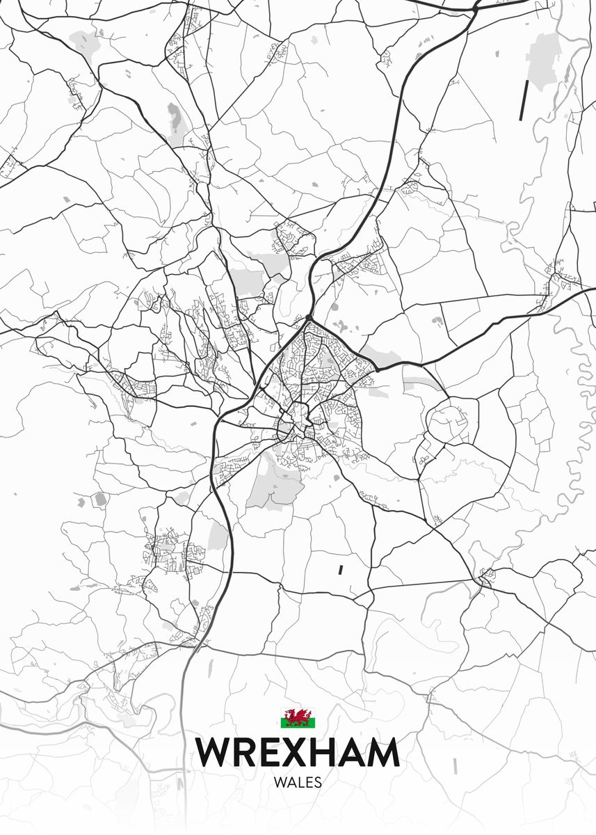 'Wrexham UK' Poster, picture, metal print, paint by IMR Designs | Displate