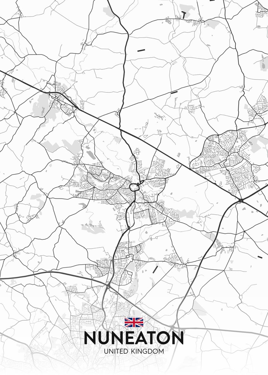 'Nuneaton UK' Poster, picture, metal print, paint by IMR Designs | Displate