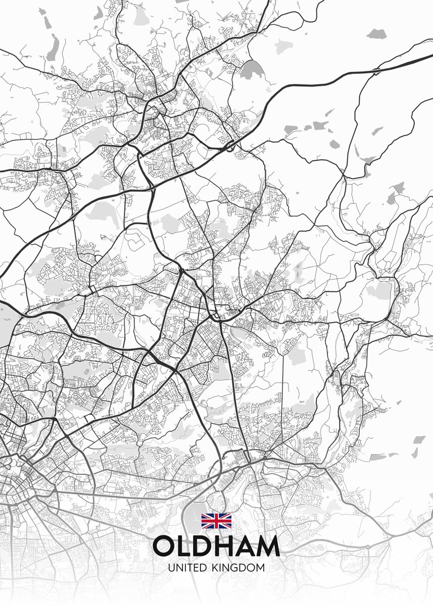 'Oldham UK' Poster by IMR Designs | Displate