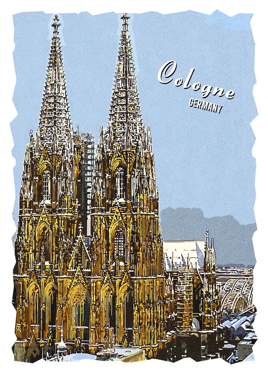 'Cologne' Poster, picture, metal print, paint by Printed Artings | Displate