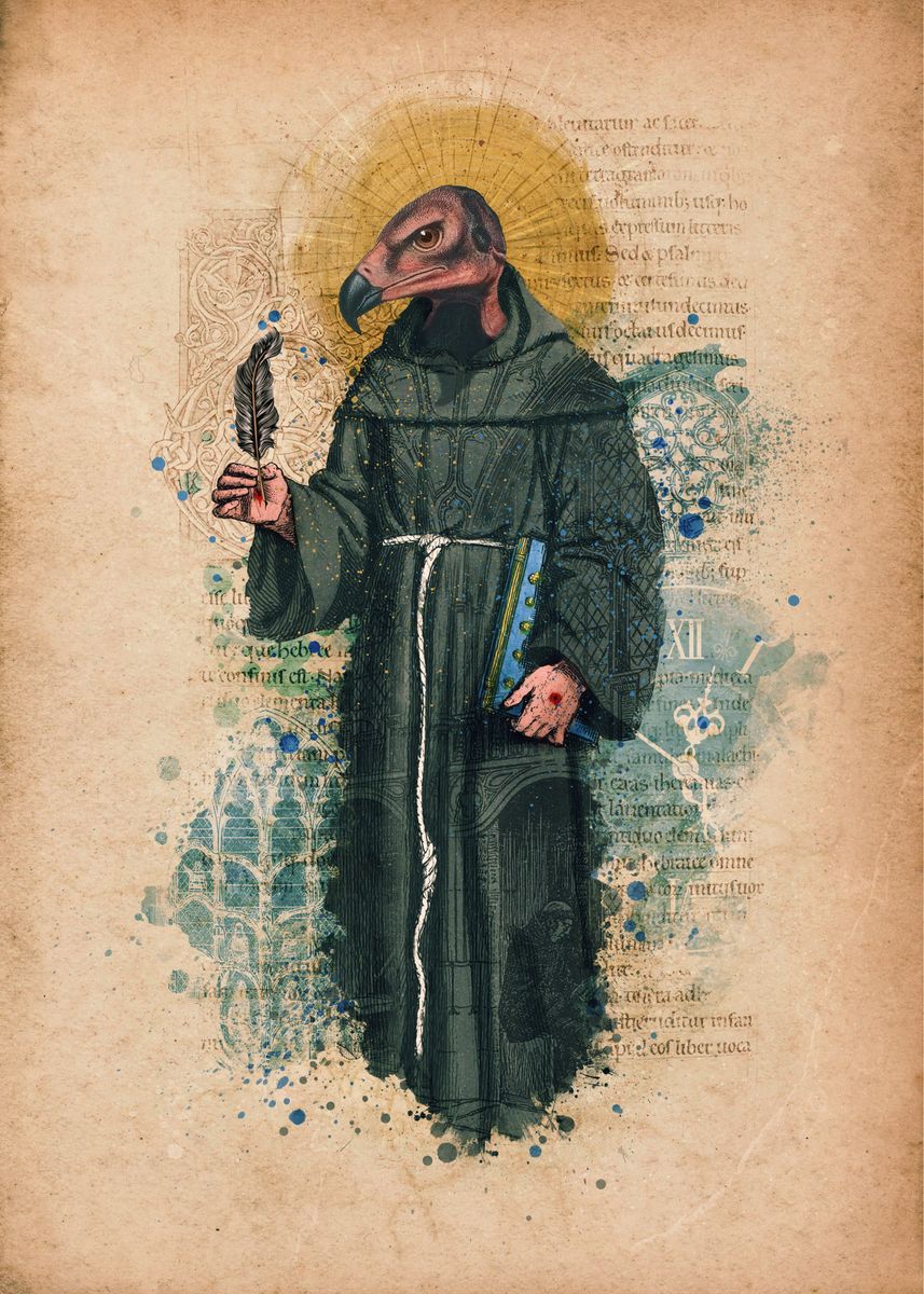'The Monk' Poster, picture, metal print, paint by Adventice | Displate