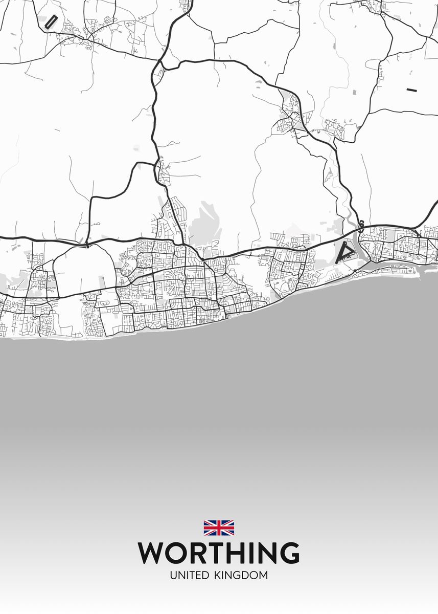 'Worthing UK' Poster by IMR Designs | Displate