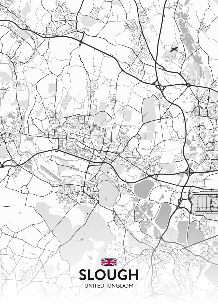 'Slough UK' Poster, picture, metal print, paint by IMR Designs | Displate