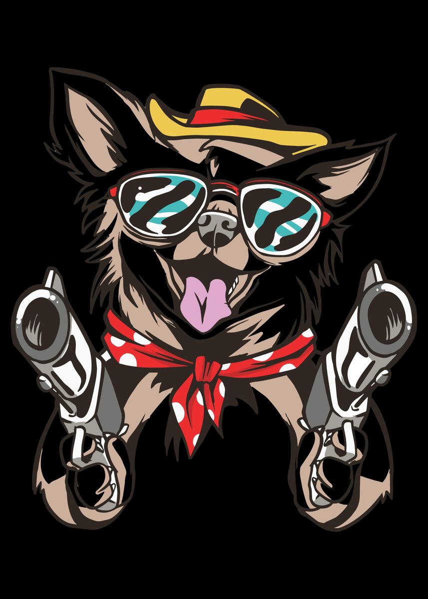 'Hiphop Groovy Cute Dog An' Poster, picture, metal print, paint by ...