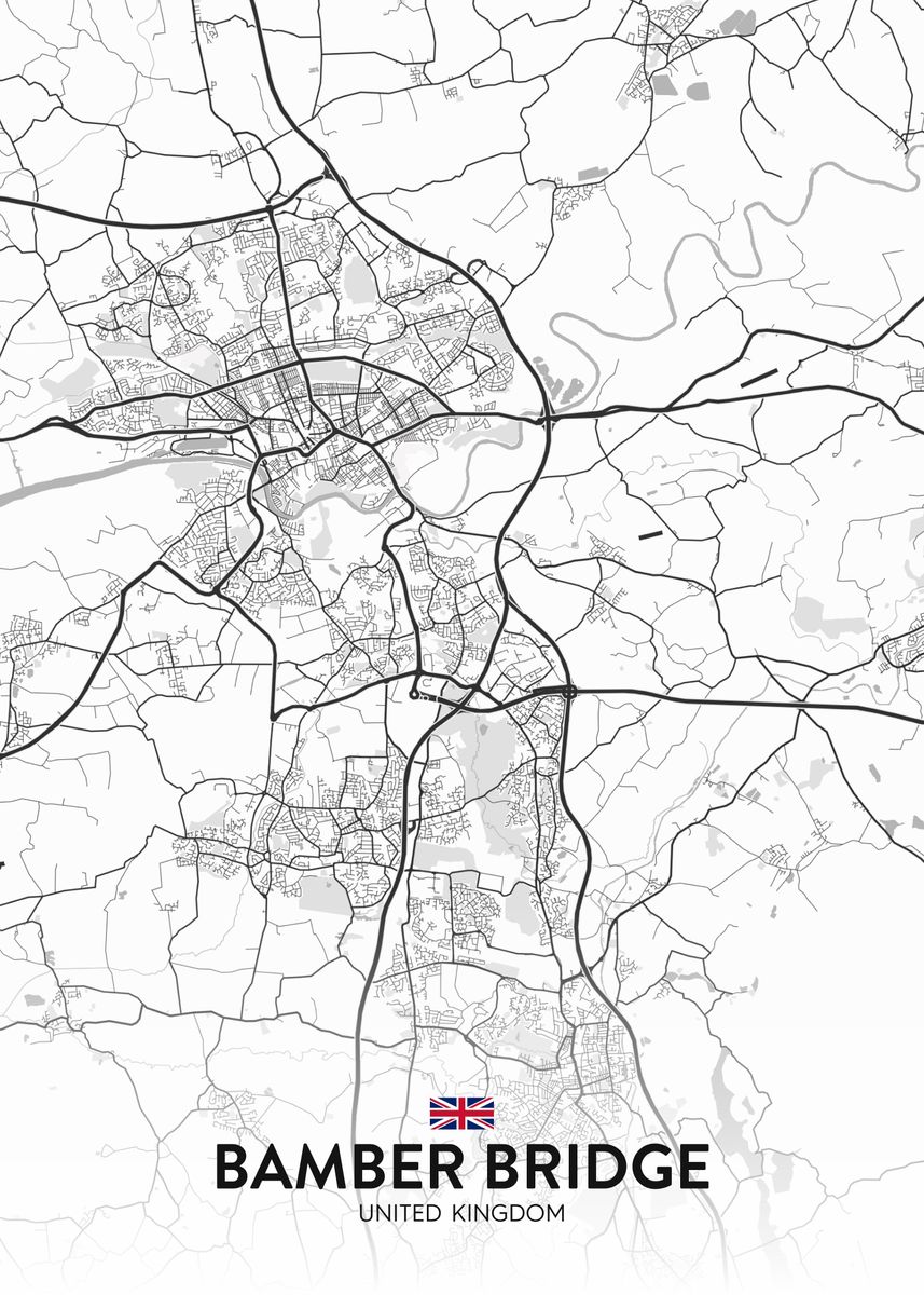 'Bamber Bridge UK' Poster, picture, metal print, paint by IMR Designs ...