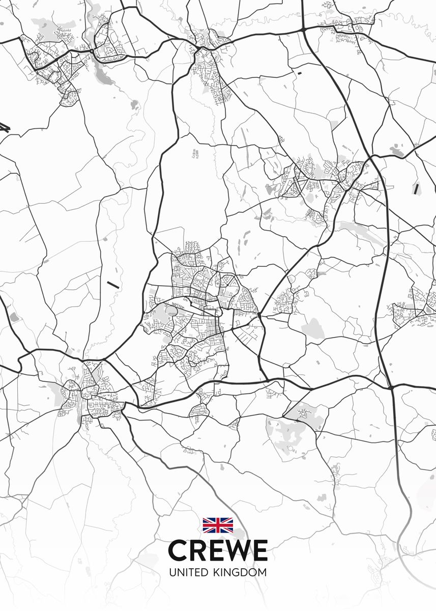 'Crewe UK' Poster, picture, metal print, paint by IMR Designs | Displate