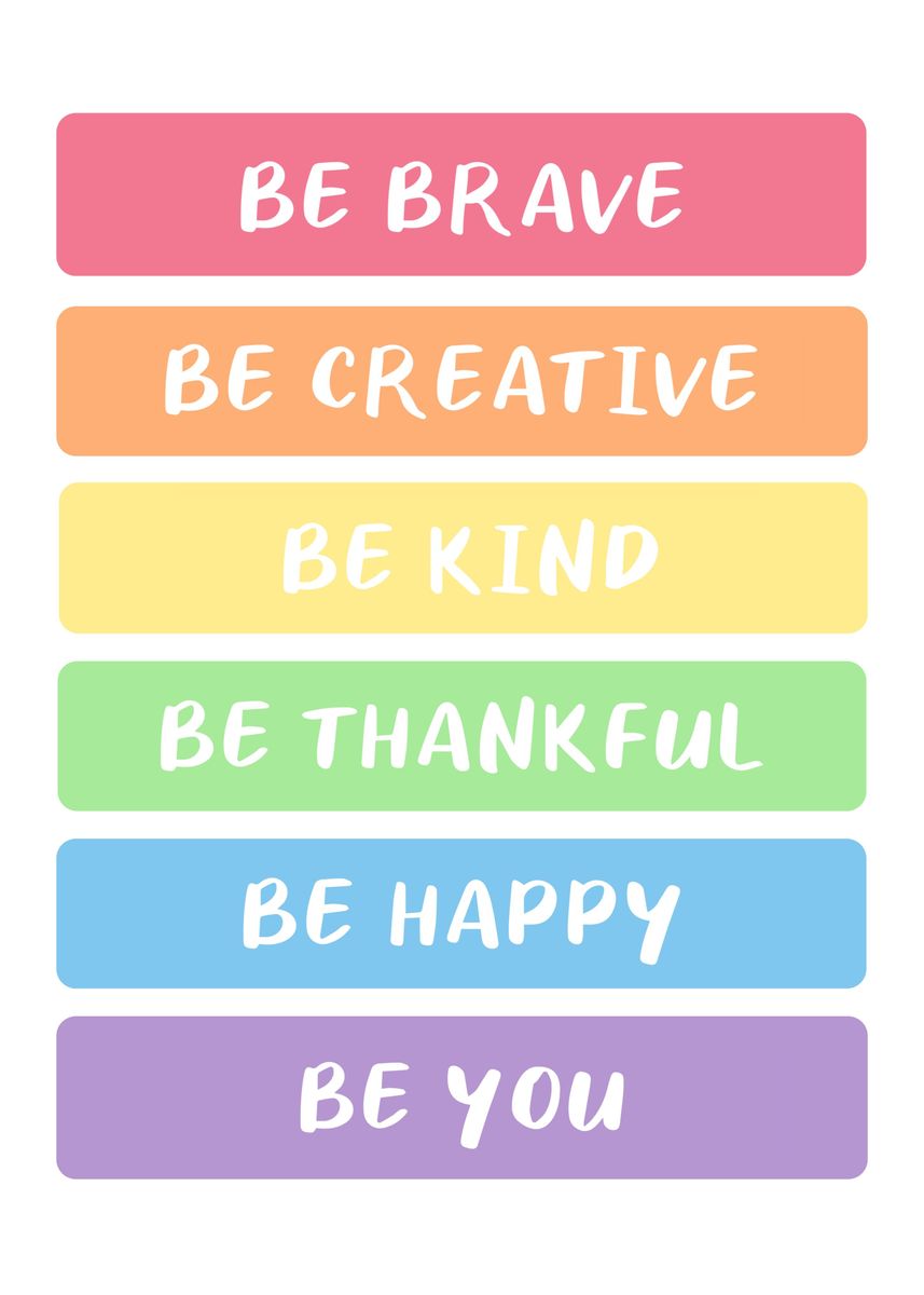 'Motivation rainbow pastel' Poster, picture, metal print, paint by ...