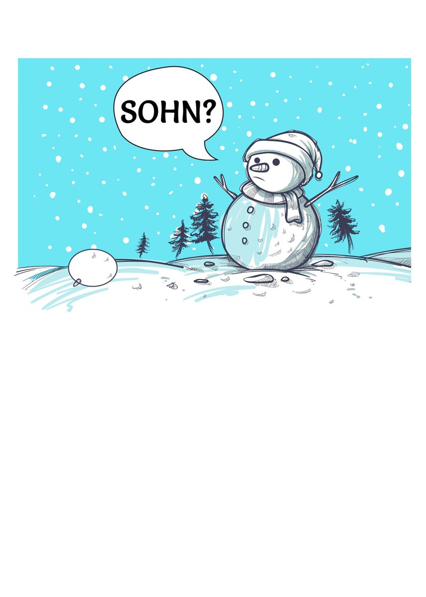 'Snowman Lost Melted Son' Poster, picture, metal print, paint by ...