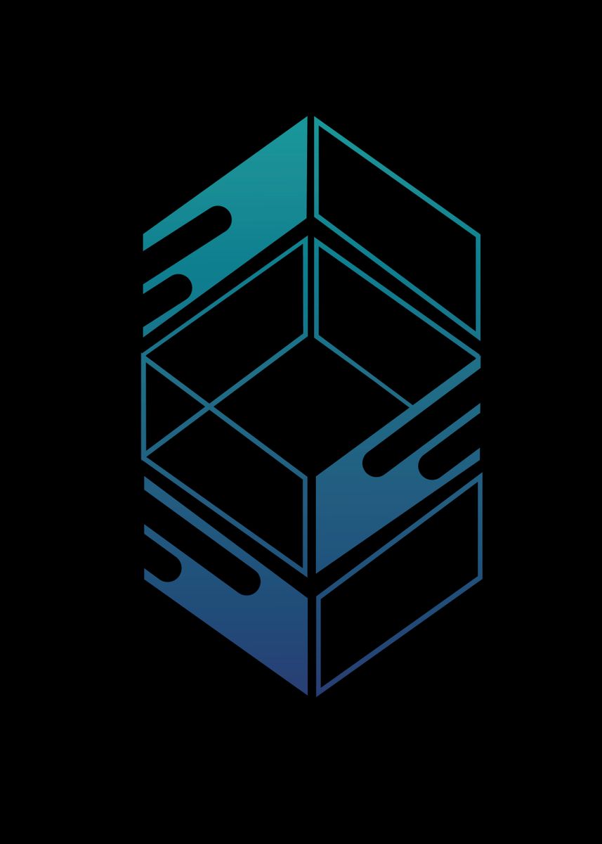 'ABSTRACT BLUE BOX' Poster by StonerPlates | Displate