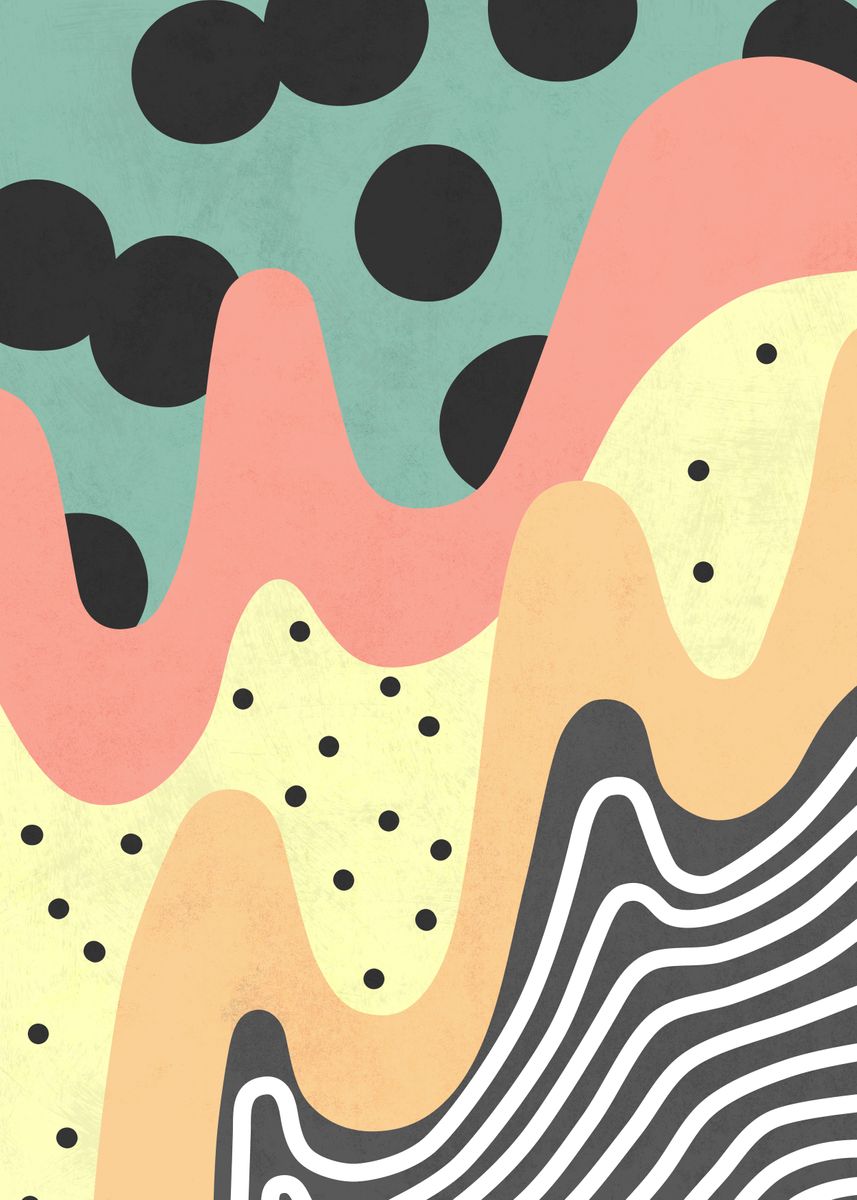 'Waves 24' Poster, picture, metal print, paint by amini54 | Displate