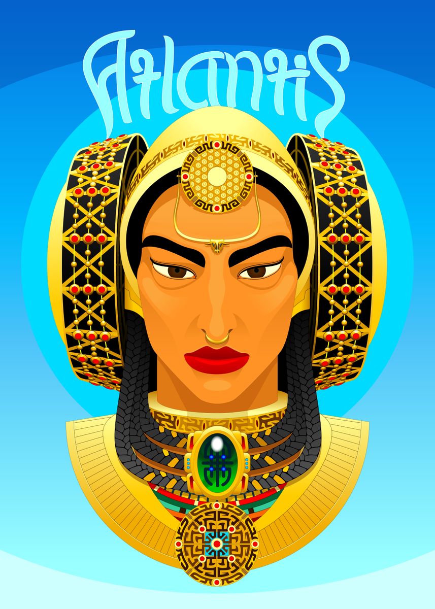 'atlantis queen' Poster, picture, metal print, paint by gregsm | Displate