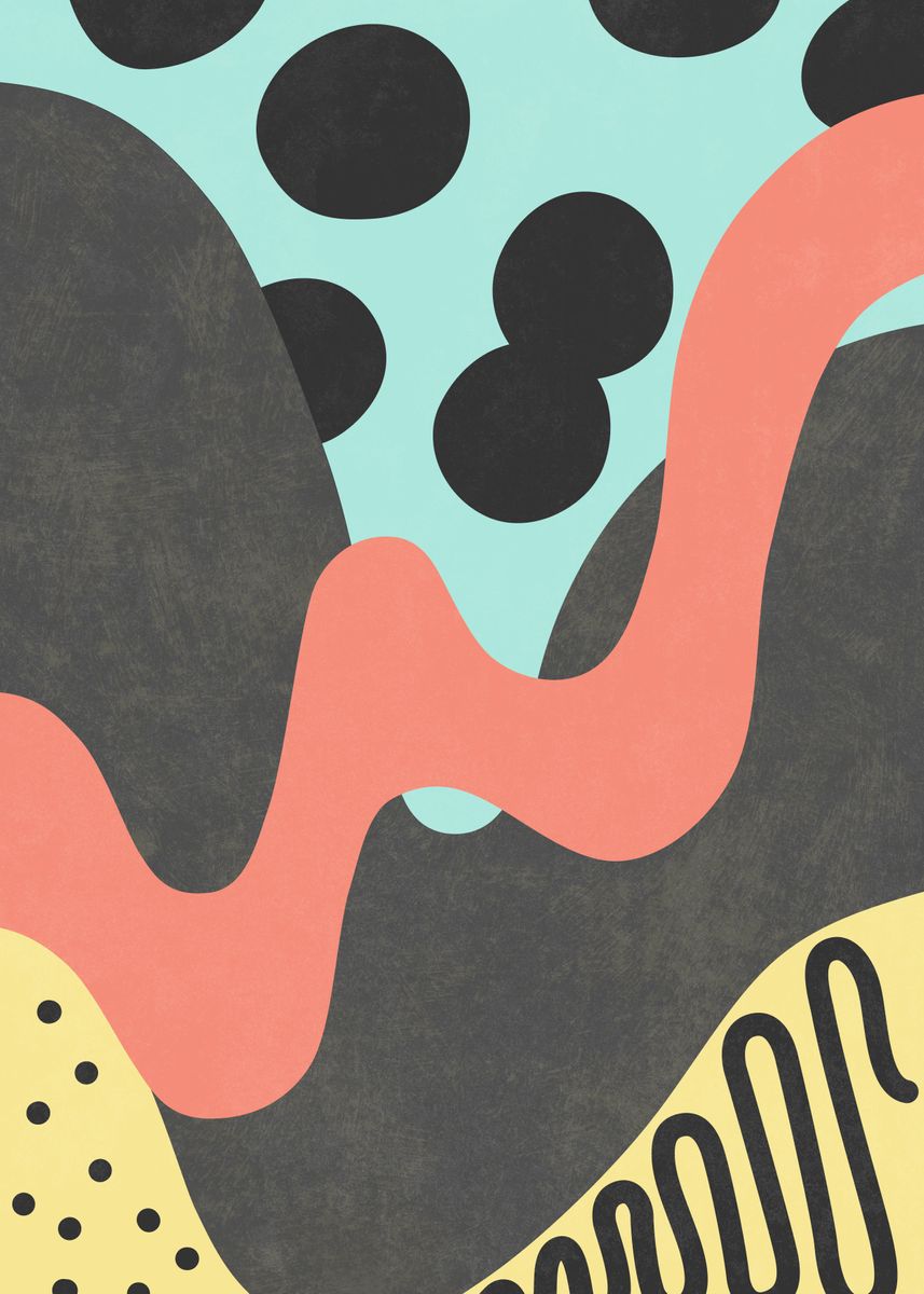 'Waves 23' Poster, picture, metal print, paint by amini54 | Displate